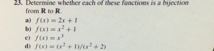 Solved 23 Determine Whether Each Of These Functions Is A