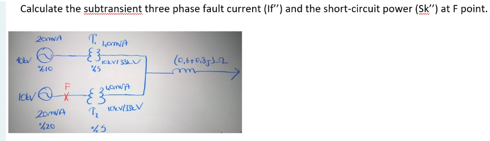 Solved Calculate the subtransient three phase fault current | Chegg.com