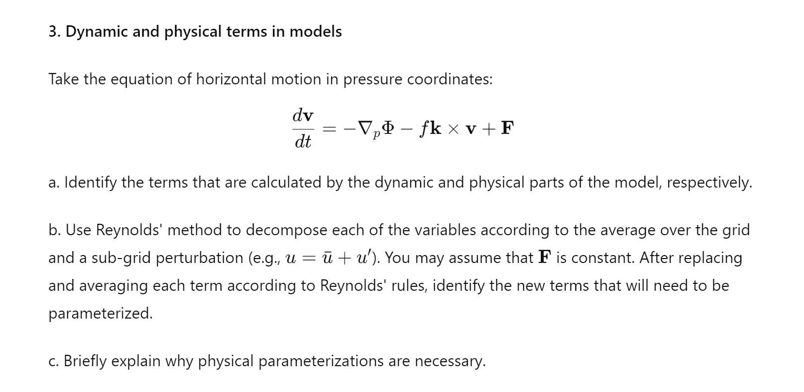 Solved Dynamic and physical terms in ﻿modelsTake the | Chegg.com