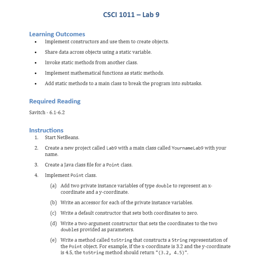 Solved CSCI 1011 Lab Assignment 9 Having a bit of trouble | Chegg.com