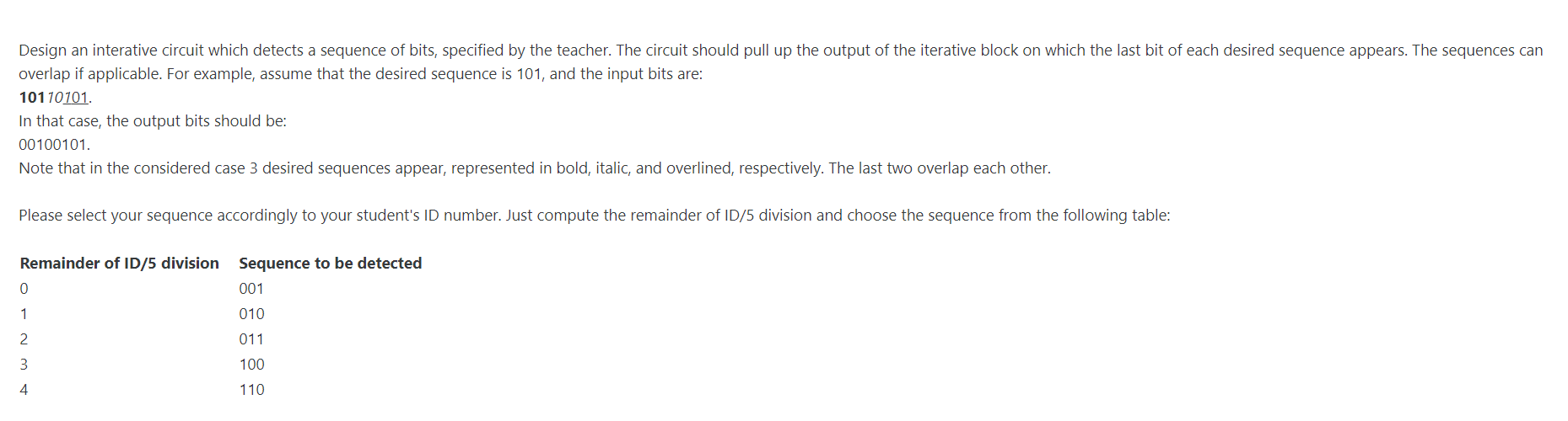 Solved Design an interative circuit which detects a sequence | Chegg.com