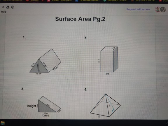 Solved 9-4 Solving Surface Area Problems Practice and | Chegg.com