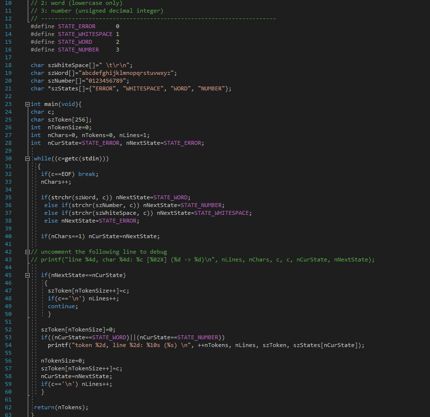 Solved C++ Program Write a tokenizer. The tokenizer | Chegg.com