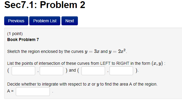 Solved Sec7.1: Problem 2 Previous Problem List Next (1 | Chegg.com