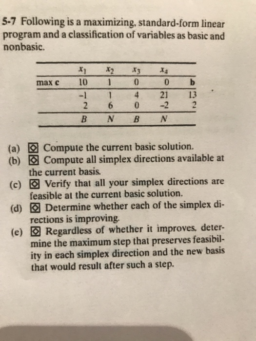 Solved 5-7 Following is a maximizing, standard-form linear | Chegg.com