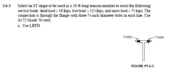 Solved 3.6-3 Select an ST shape to be used as a 20-A-long | Chegg.com