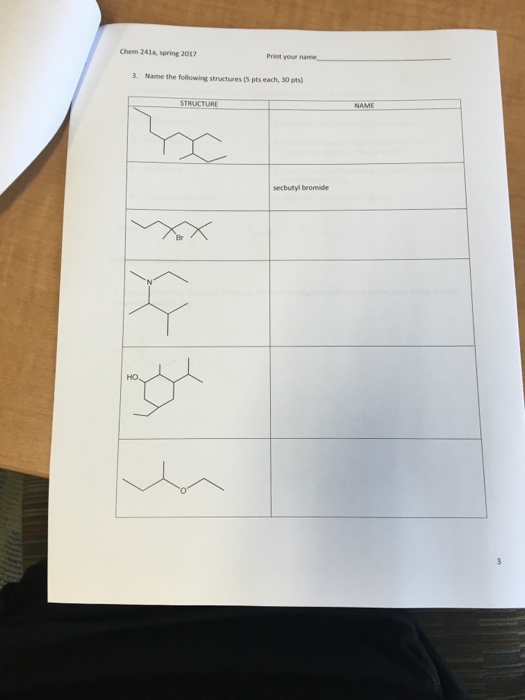 Solved Name the following structures | Chegg.com