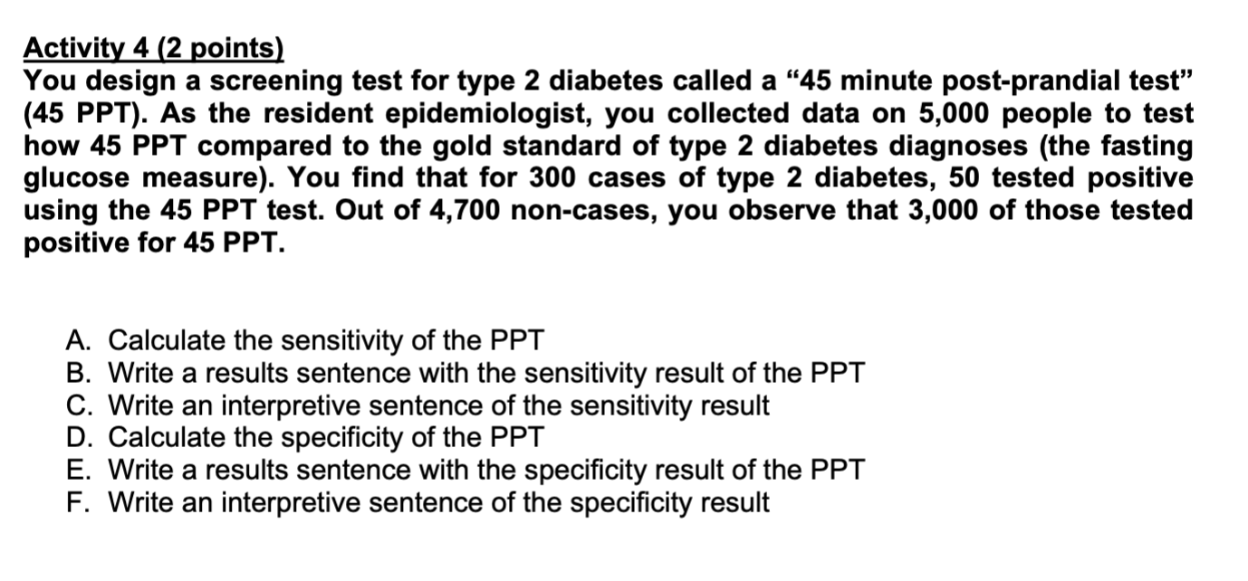 Solved A. Calculate the sensitivity of the PPTB. Write a | Chegg.com Solved A. Calculate the sensitivity of the PPTB. Write a | Chegg.com