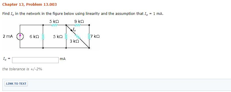 Solved Chapter 13, Problem 13.003 Find I, in the network in | Chegg.com