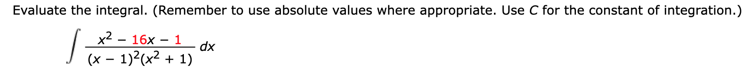 Solved Evaluate the integral. (Remember to use absolute | Chegg.com
