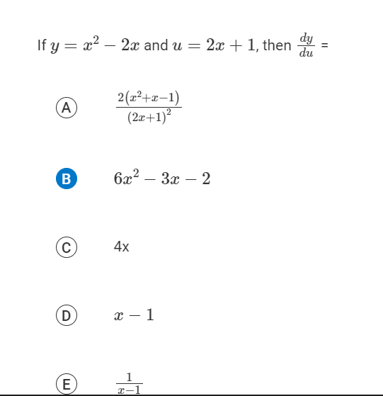 Solved If y=x2-2x ﻿and u=2x+1, ﻿then | Chegg.com