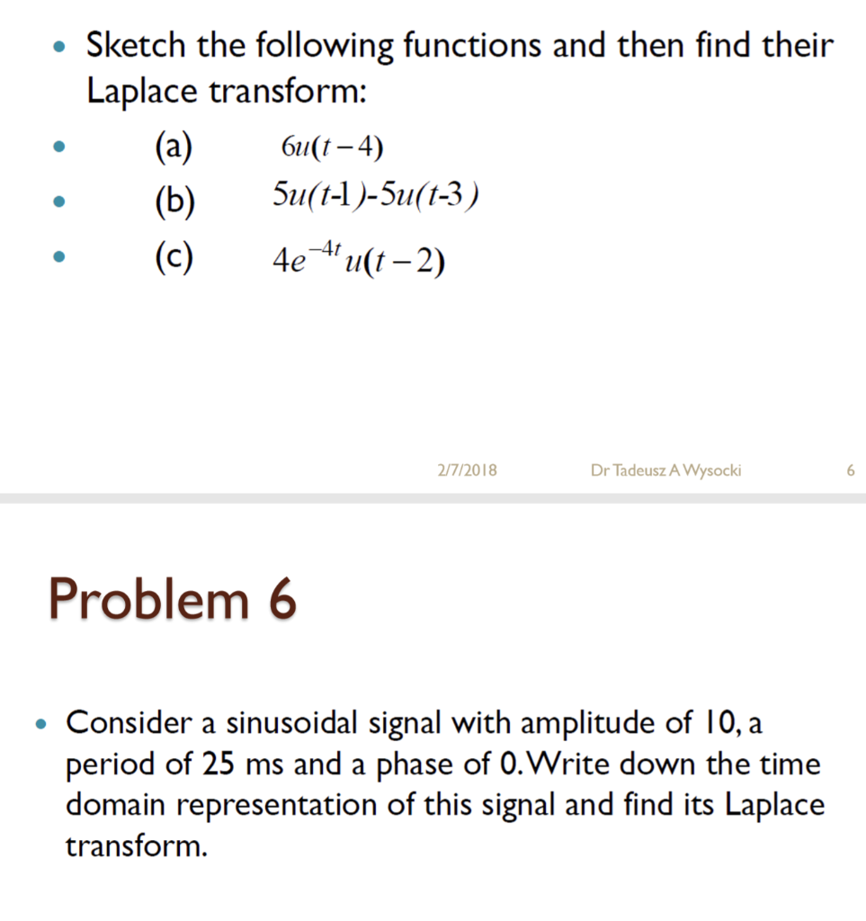 Solved • Sketch the following functions and then find their | Chegg.com