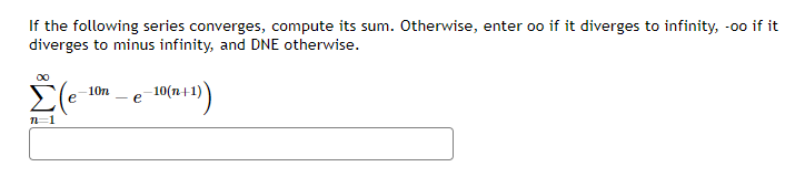 Solved If the following series converges, compute its sum. | Chegg.com