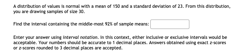 Solved A distribution of values is normal with a mean of 150 | Chegg.com