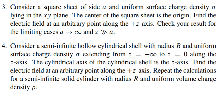 Solved 3. Consider a square sheet of side a and uniform | Chegg.com