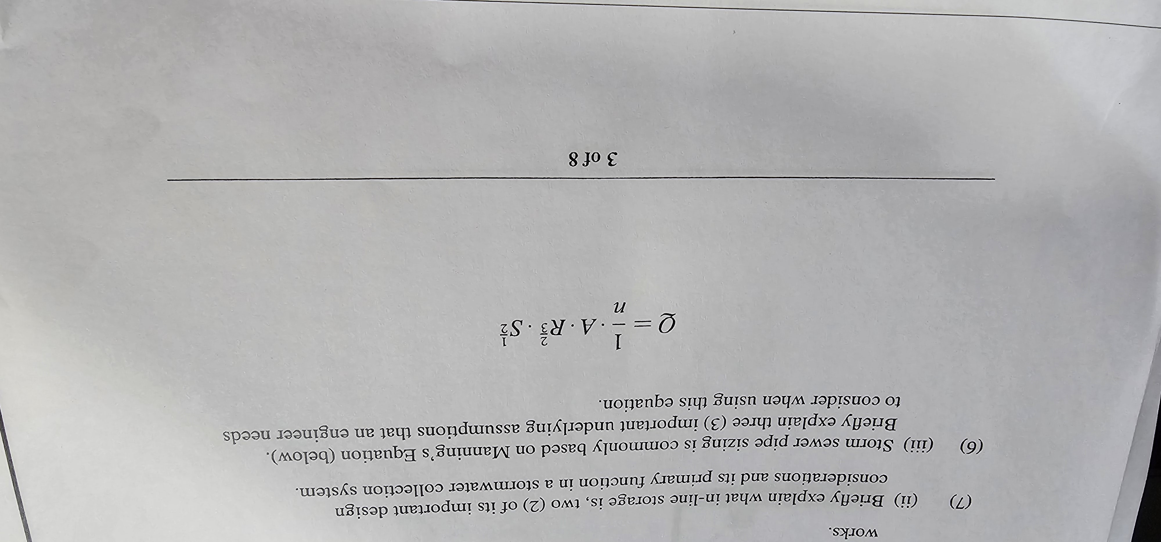 Solved (7) (ii) Briefly explain what in-line storage is, two | Chegg.com