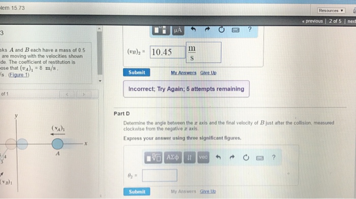 Solved Problem 15.73 Two smooth disks A and Beach have a | Chegg.com