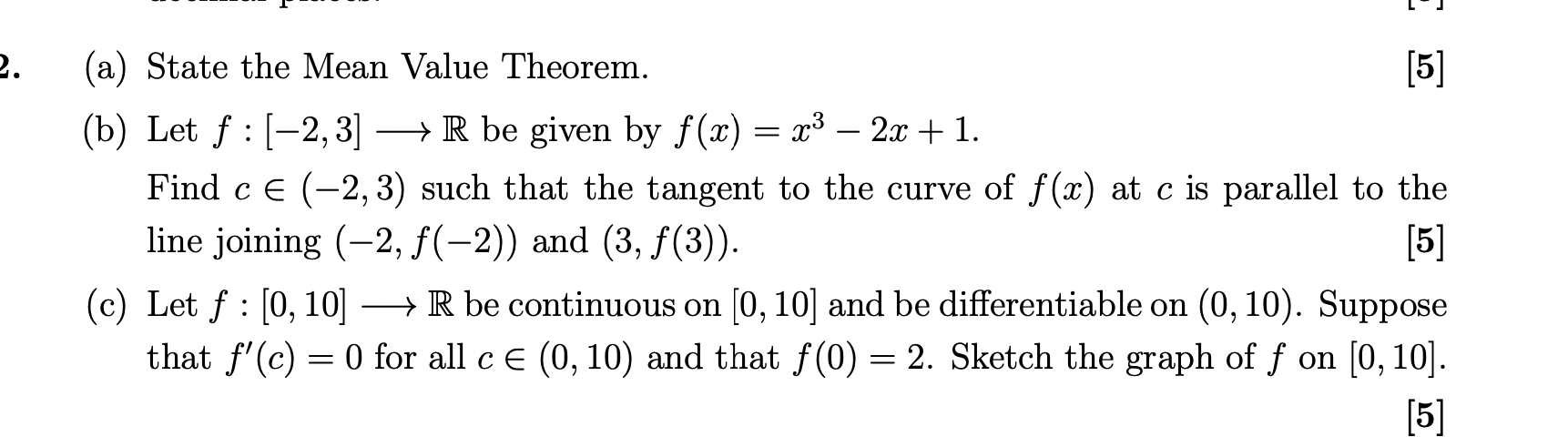 Solved (a) State the Mean Value Theorem. [5] (b) Let | Chegg.com