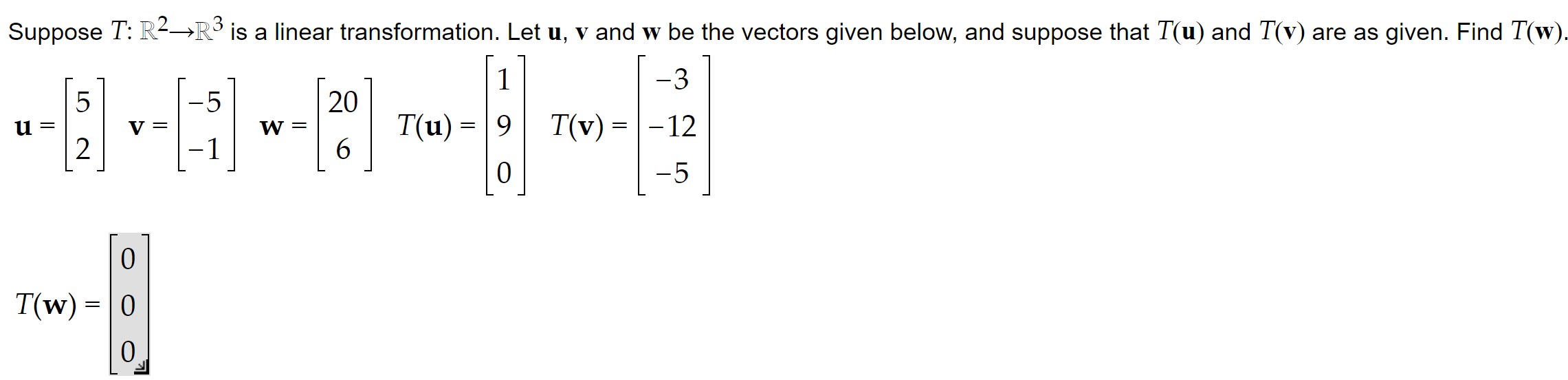 Solved Suppose T: R2=R3 is a linear transformation. Let u, v | Chegg.com