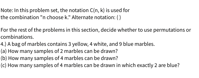 Solved Note: In this problem set, the notation C(n,k) is | Chegg.com