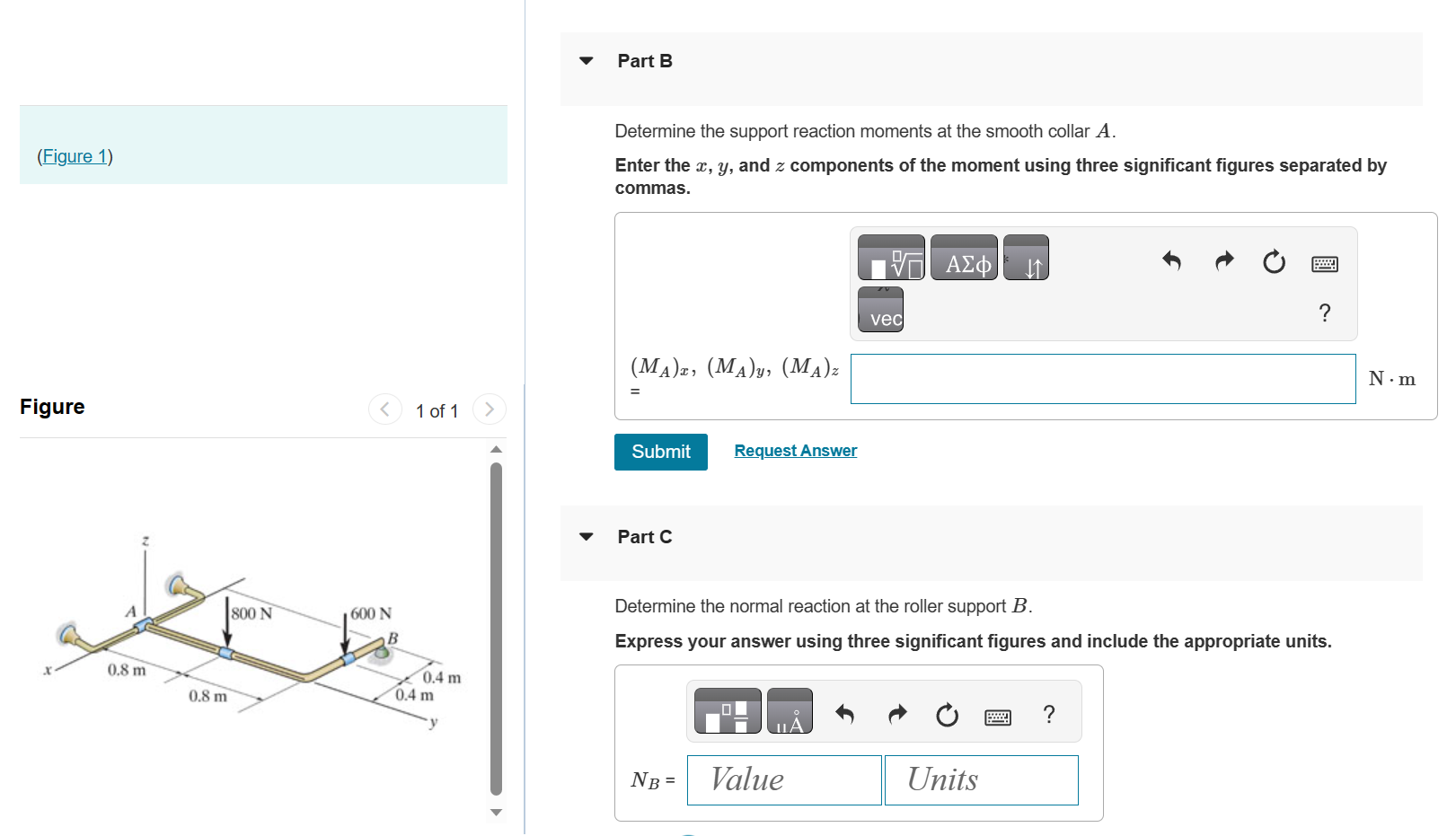 Solved Determine the support reaction moments at the smooth | Chegg.com