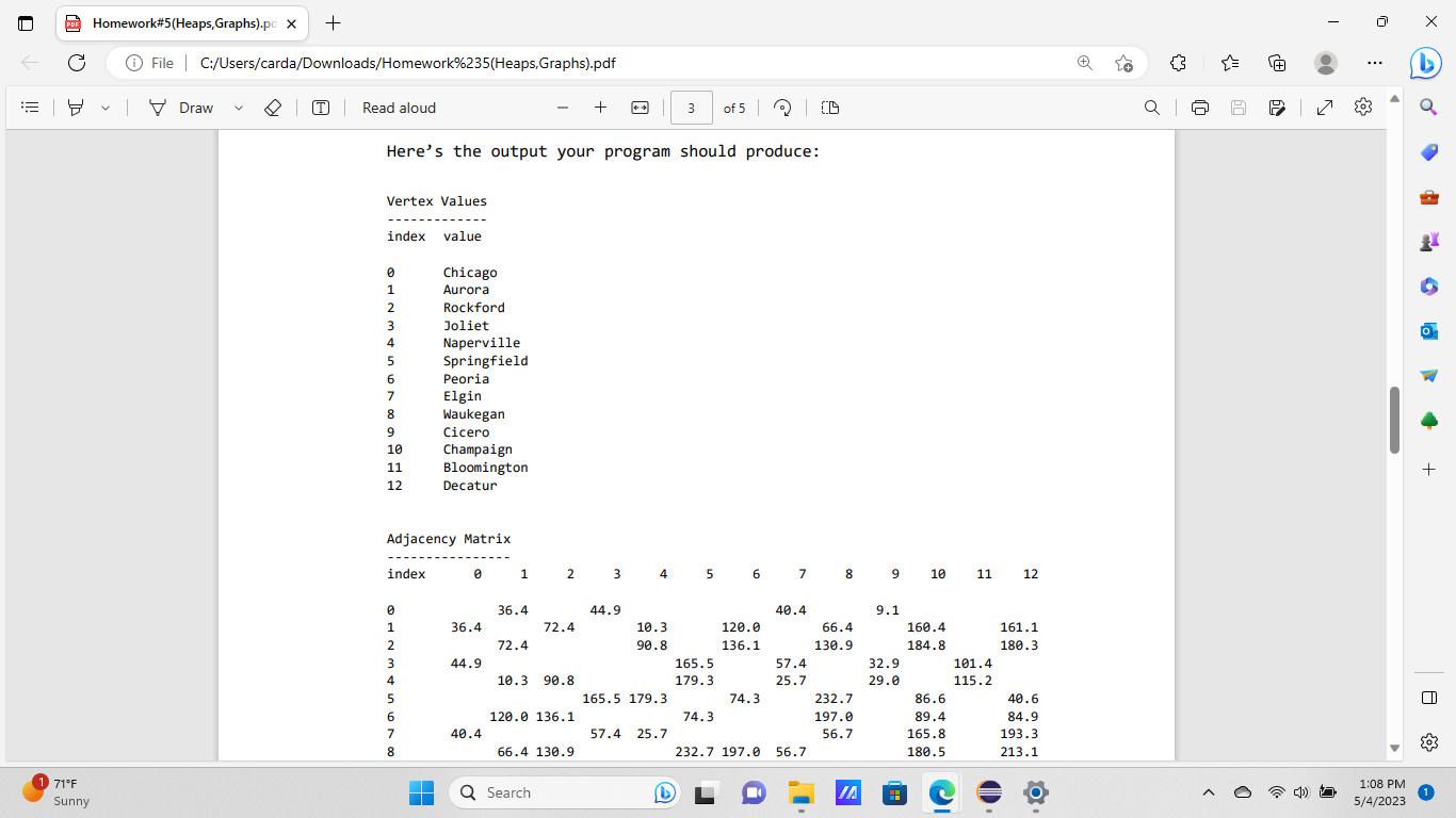 Solved //TODO: Implement Dijkstra's Algorithm here. // | Chegg.com
