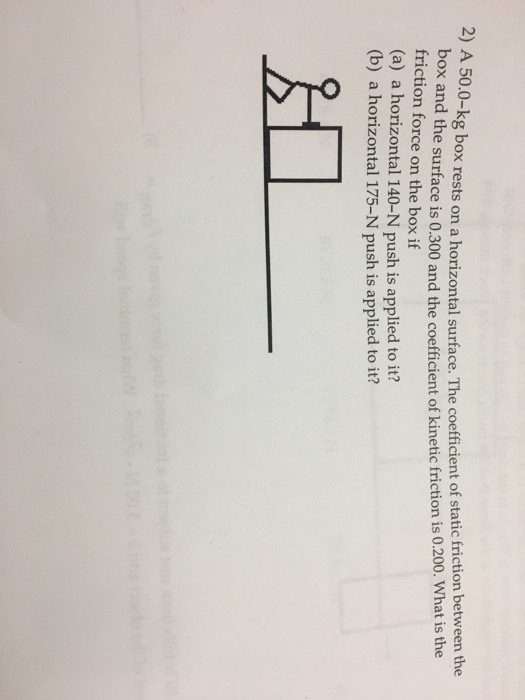Solved A 50.0-kg box rests on a horizontal surface. The | Chegg.com