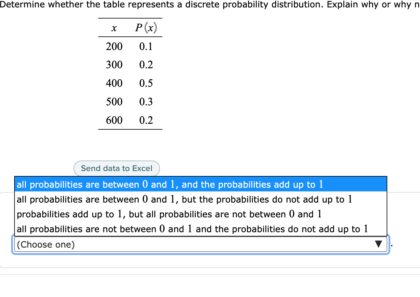 Solved Determine whether the table represents a discrete | Chegg.com