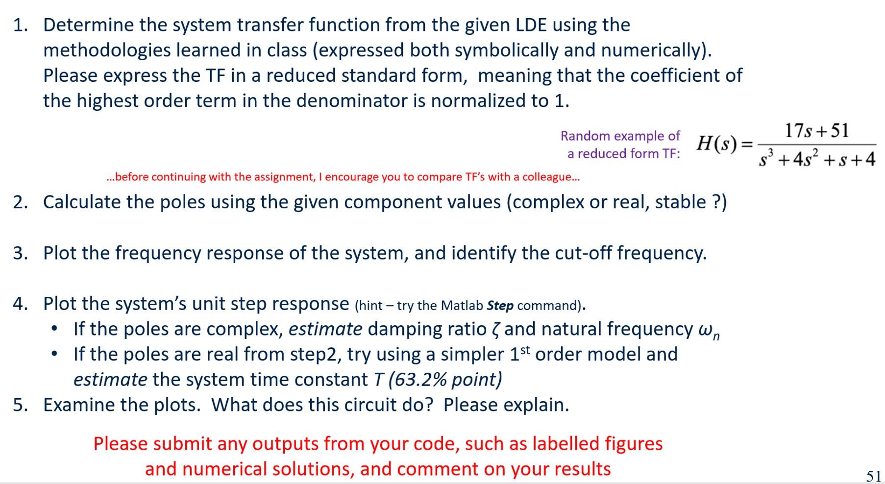 Solved 1. Determine the system transfer function from the | Chegg.com