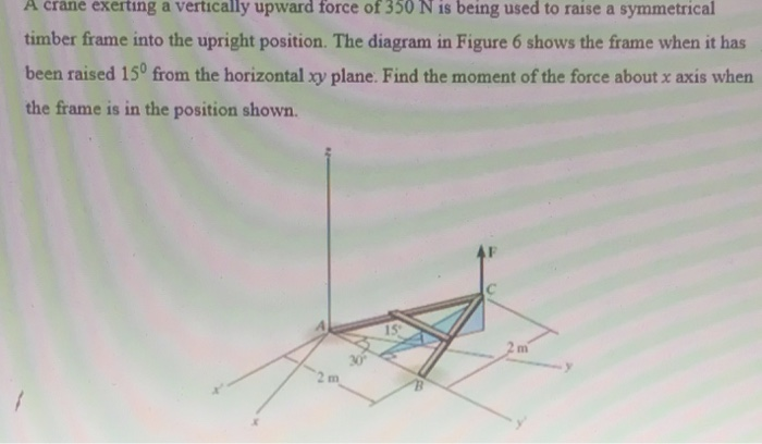 Solved A crane exerting a vertically upward force of 350 N | Chegg.com