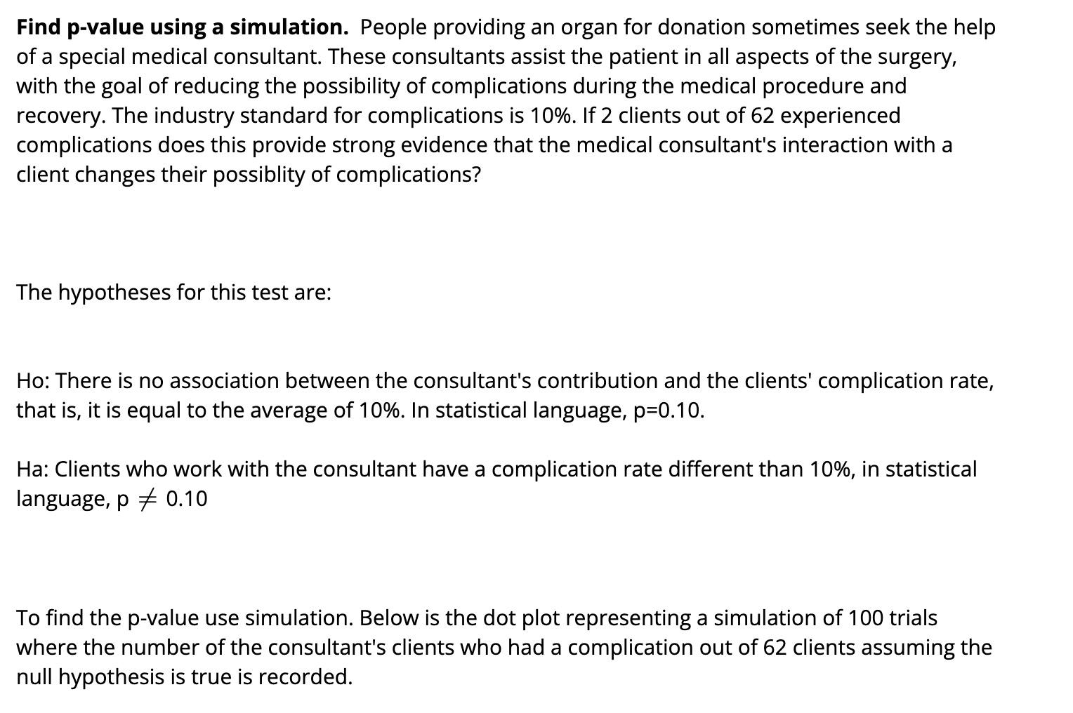 Solved Find p-value using a simulation. People providing an | Chegg.com