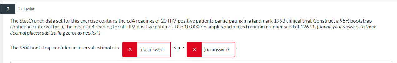 The StatCrunch data set for this exercise contains | Chegg.com