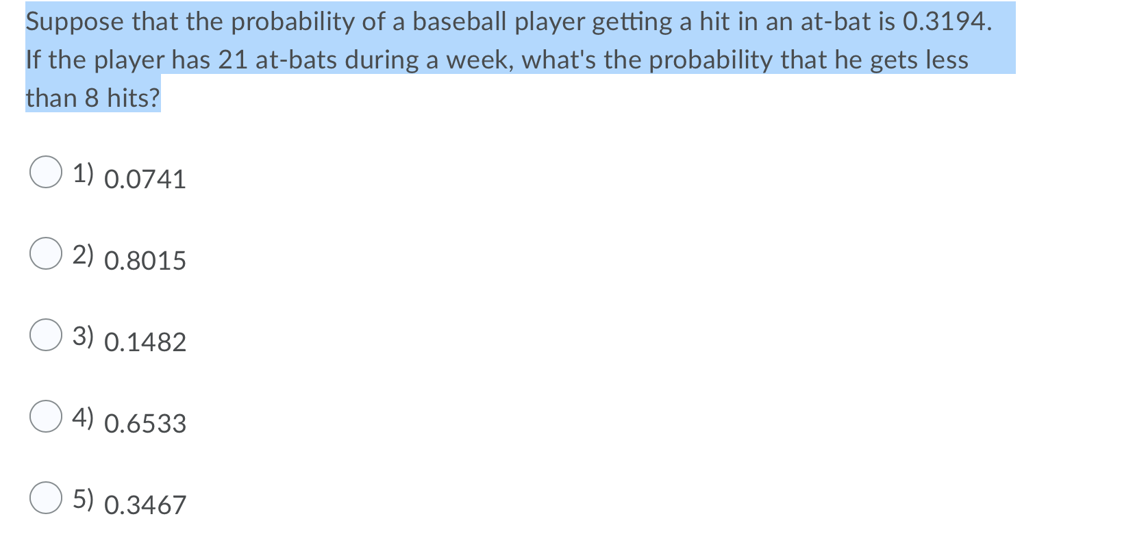 Solved Suppose that the probability of a baseball player | Chegg.com