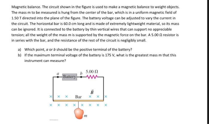 Solved Magnetic balance. The circuit shown in the figure is | Chegg.com