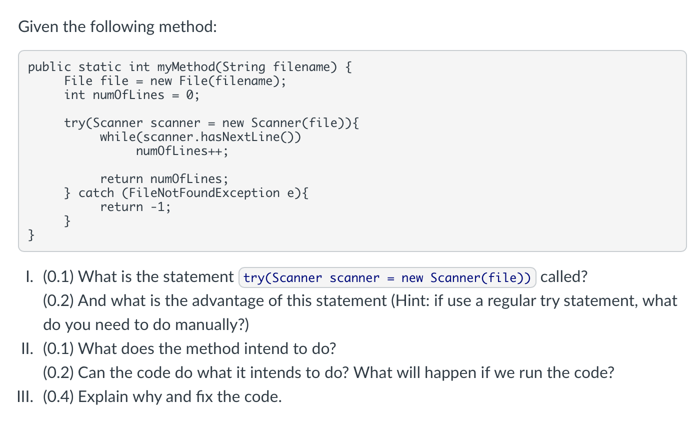 Solved Question 1. Answer the question with two parts of | Chegg.com