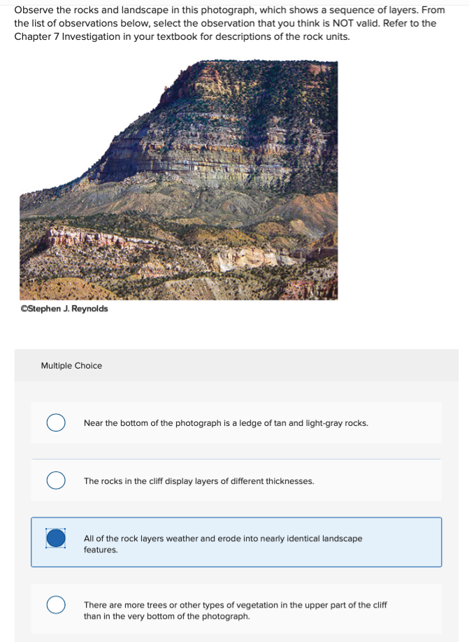 Solved Observe the rocks and landscape in this photograph, | Chegg.com
