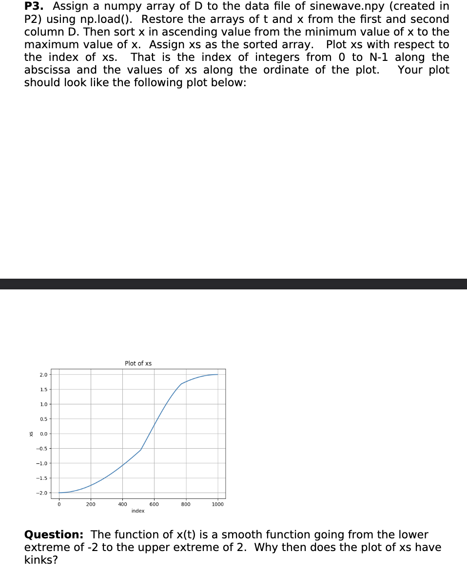 Solved P3. Assign a numpy array of D to the data file of | Chegg.com Solved P3. Assign a numpy array of D to the data file of | Chegg.com