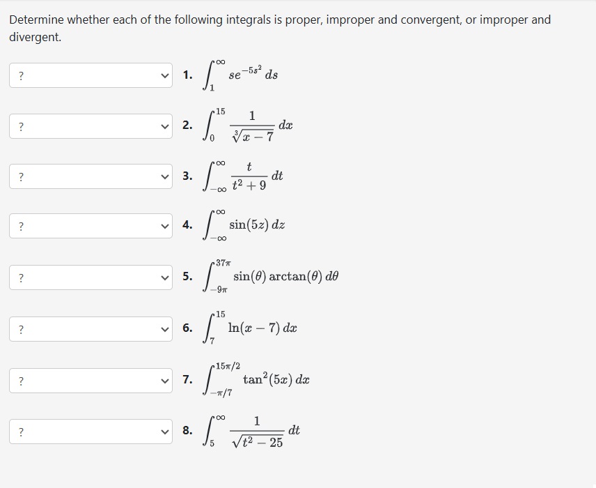Solved Determine whether each of the following integrals is | Chegg.com