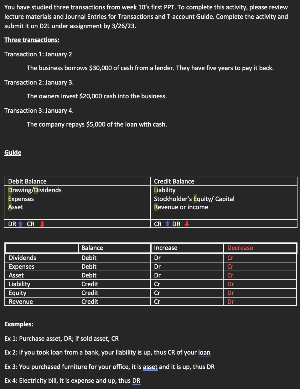 Solved You have studied three transactions from week 10's | Chegg.com