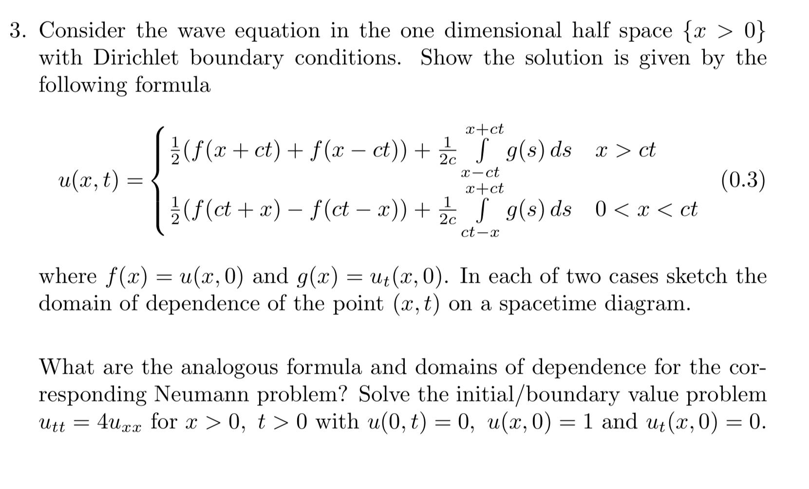 Solved Consider the wave equation in the one dimensional | Chegg.com