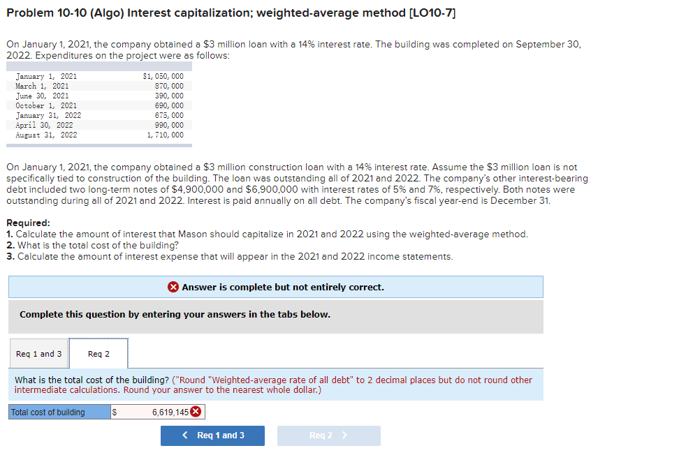 Solved Problem 10-10 (Algo) Interest capitalization; | Chegg.com