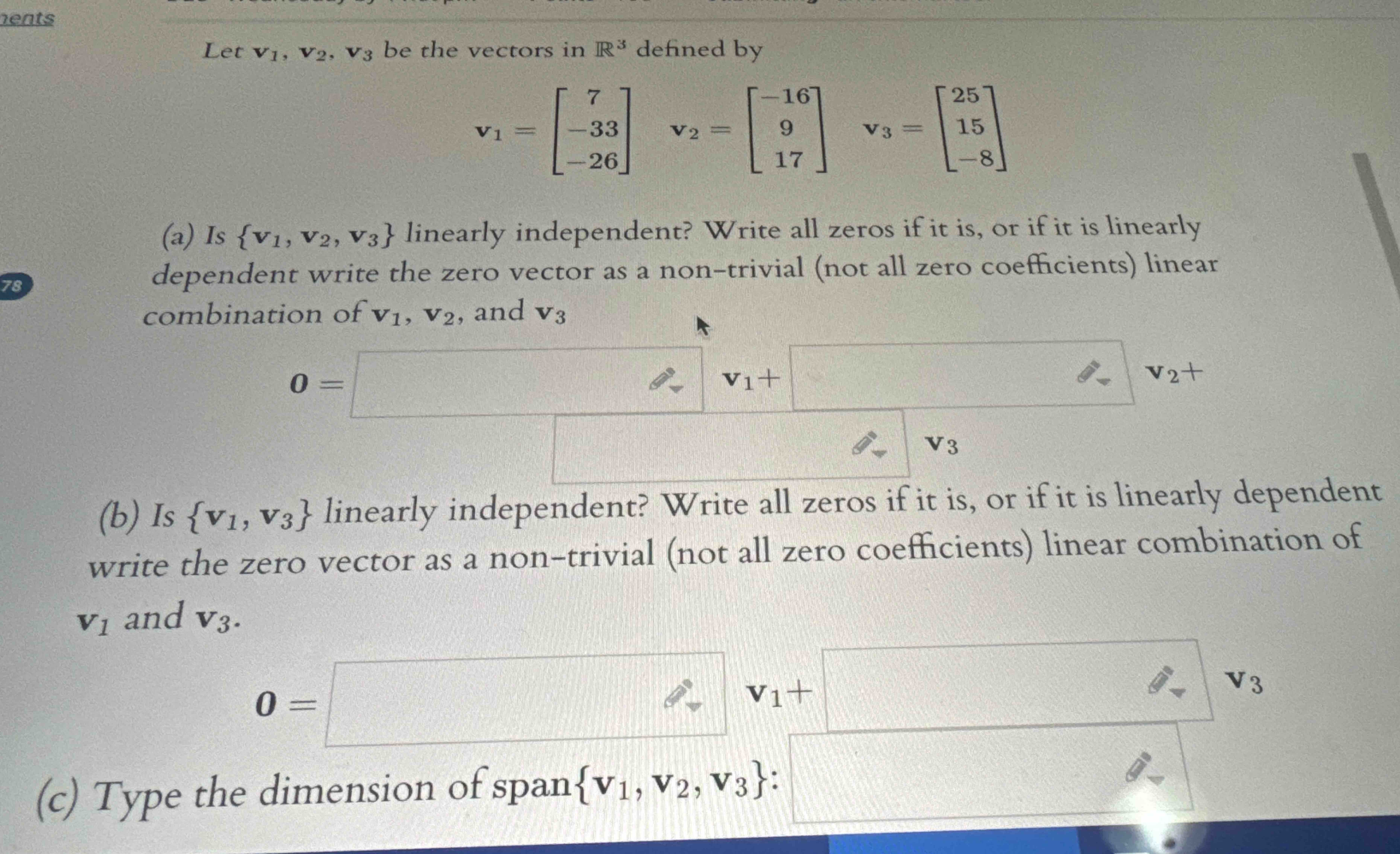 Solved Let v1,v2,v3 ﻿be the vectors in R3 ﻿defined | Chegg.com