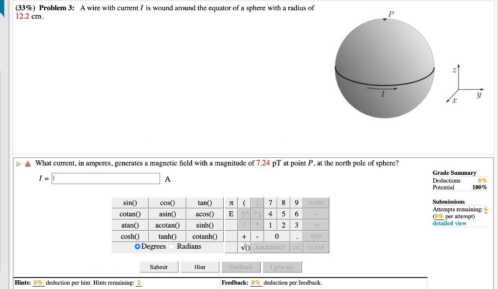 Solved (33\%) Problem 3: A wire with current I is wound | Chegg.com