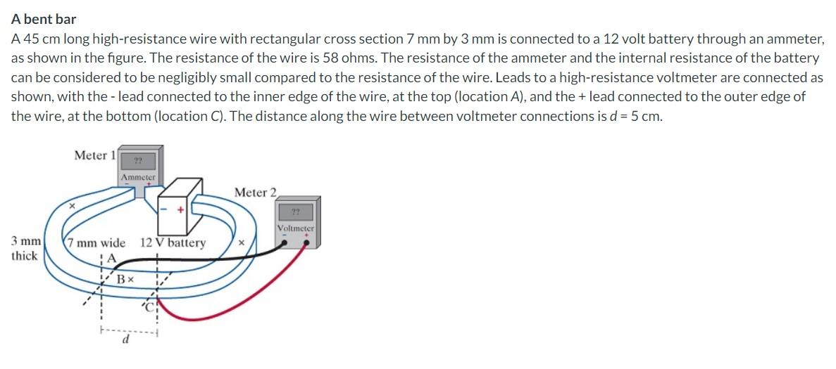 Solved A bent bar A 45 cm long high-resistance wire with | Chegg.com