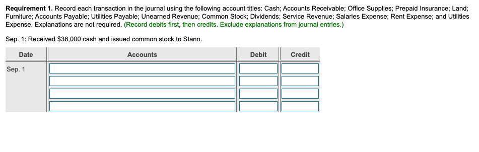 Solved Requirement 1. Record each transaction in the journal | Chegg.com