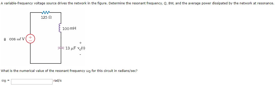 Solved A variable-frequency voltage source drives the | Chegg.com