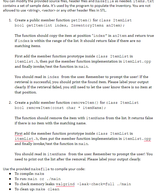 Solved CS162: LINUX + C++ - LINKED LISTS Please | Chegg.com