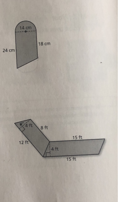 Solved 14 cm 18 cm 24 cm 4ft 8 ft 15 ft 12 ft 14 ft 15 ft | Chegg.com