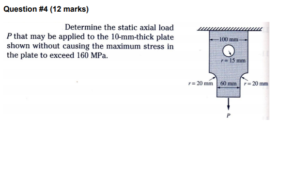Solved Question #4 (12 marks) Determine the static axial | Chegg.com