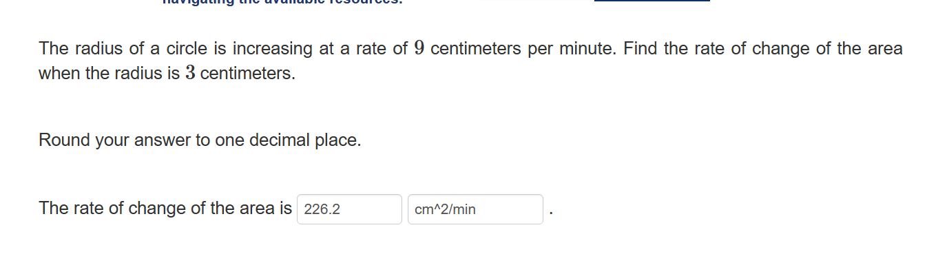 Solved The radius of a circle is increasing at a rate of 9 | Chegg.com